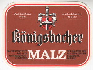Drink Label: Konigsbacher Malz (Königsbacher Brauerei Koblenz, Germany ...