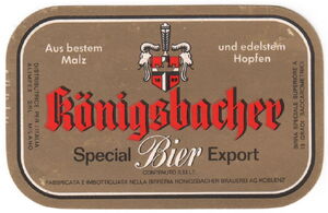 Drink Label: Konigsbacher Special Bier Export (Königsbacher Brauerei ...
