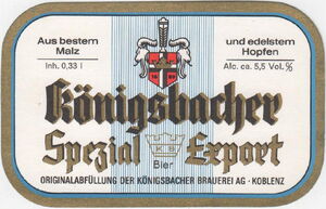 Drink Label: Konigsbacher Spezial Export (Königsbacher Brauerei Koblenz ...