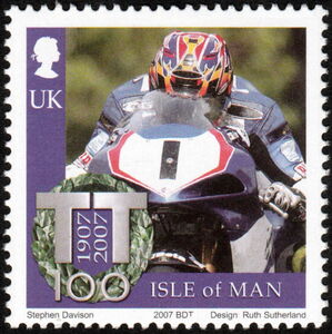 Stamp: David Jefferies (Isle of Man(Centenary of TT Motor Cycle Race ...