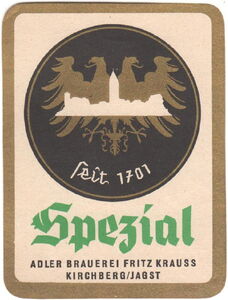 Drink Label: Adler Spezial (Adler Brauerei Fritz Krauss, Germany ...