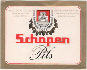 Drink Label: Schopen Pils (Brauerei Schopen, Germany, Federal ...