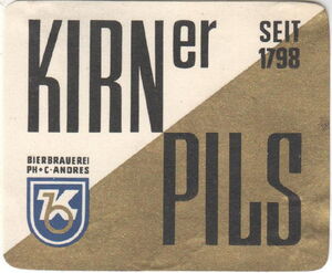 Drink Label: Kirner Pils (Brauerei C. Andres Kirn, Germany, Federal ...