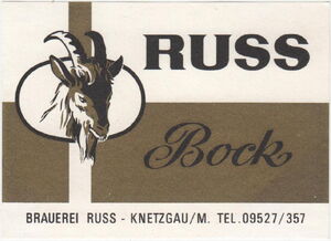 Drink Label: Russ Bock (Brauerei Russ, Knetzgau, Germany, Federal ...