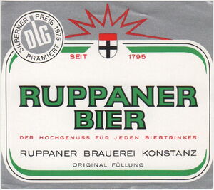 Drink Label: Ruppaner Bier (Ruppaner Brauerei, Germany, Federal RepublicCol:DE-BEER-036454