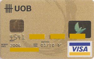 Bank Card: UOB Visa Gold (United Overseas Bank, SingaporeCol:SG-VI-0008