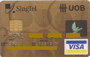 Bank Card: UOB Visa SingTel (United Overseas Bank, SingaporeCol:SG-VI-0012