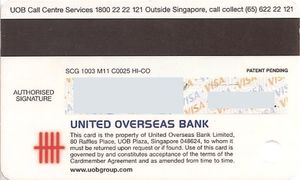 Bank Card: UOB mini Visa (United Overseas Bank, SingaporeCol:SG-VI-0013