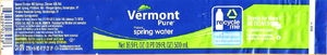 Drink Label: Vermont Pure Natural Spring (Water Source One, United ...