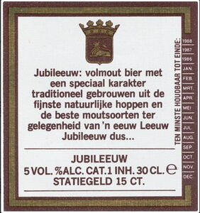 Drink Label: Leeuw 100 Jubileeuw (Brouwerij De Leeuw, NetherlandsCol:NL ...
