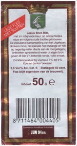 Drink Label: Leeuw Bock Bier (Brouwerij De Leeuw, NetherlandsCol:NL ...