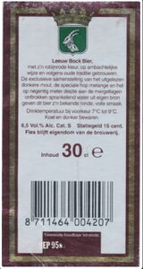 Drink Label: Leeuw Bock Bier (Brouwerij De Leeuw, NetherlandsCol:NL ...