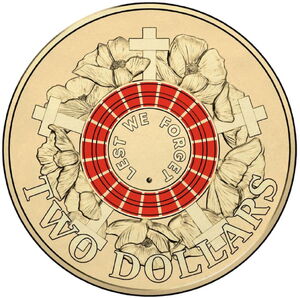 Moneda: 2 Dollars (35th Anni. 2 Dollar Coin - 2015 Lest We Forget ...
