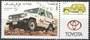 Stamp: Toyota (Cinderellas) (Sahara Occ.) Col:EH 1992-05/1
