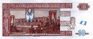 Billete de Banco: 10 Quetzales (Guatemala(2010-2023 Issue) Wor:P-123Ag 💴