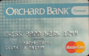 Bank Card: Orchard Bank (Orchard Bank, United States of AmericaCol:US ...
