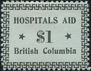 Stamp: Numeral with swastika border (British Columbia: Revenue Stamps ...