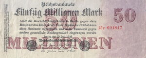 Banknote: 50,000,000 Mark (Germany(1923 4th Issues - Reichsbanknote ...