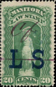 Stamp: Allegory of Justice (Manitoba: Revenue Stamps(Consolidated Fund ...