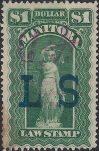 Stamp: Allegory of Justice (Manitoba: Revenue Stamps(Consolidated Fund ...