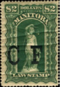 Stamp: Allegory of Justice (Manitoba: Revenue Stamps(Consolidated Fund ...