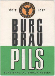 Drink Label: Burg Brau Pils (Lauterbacher Burgbrauerei, Germany ...