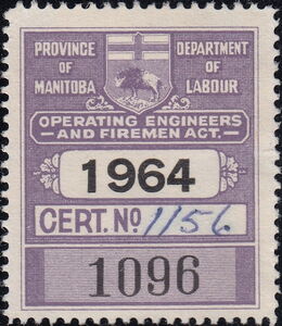 Stamp: Coat of Arms of Manitoba (Manitoba: Revenue Stamps(Operating ...