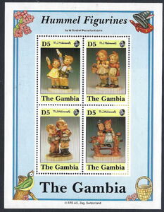 Stamp: Hummel Figurines (Gambia(Hummel Figurines) Mi:GM BL132,Sn:GM ...