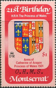 Stamp: 21st Birthday of Princess Diana Official Overprint (Montserrat ...