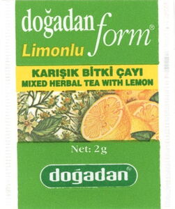 Tea Bag: form Limonlu Karişik Bitki Çayi, flap, fs Net: 2 g (doğadan ...