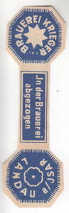 Drink Label: Krieger (Brauerei Krieger, Landau, Germany, Federal ...
