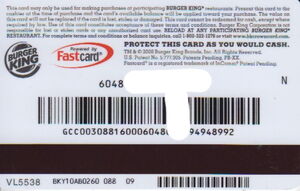 Gift Card: Crown Card (Burger King, United States of America(Burger ...