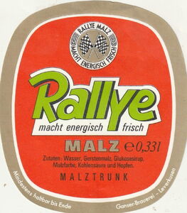 Drink Label: Rallye Malz (Privatbrauerei Ganser, Germany, Federal ...