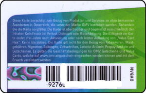 Geschenkkarte: Valuecard 100,-- (OMV, Österreich(Valuecard) Col:AT-OMV ...