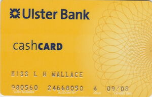 Bank Card: Cash Card (Ulster Bank, IrelandCol:IE-GM-0032