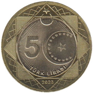 Coin: 5 Lira (Centenary of the Republic of Türkiye) (Türkiye (Turkey ...