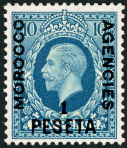 Stamp: King George V (Morocco, British Post Office(King George V ...
