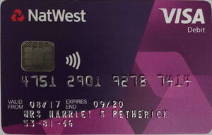 Bank Card: Natwest Visa Debit (National Westminster Bank, United ...