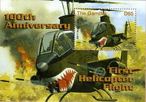 Stamp: 100th Anniversary First Helicopter Flight (Gambia(First ...
