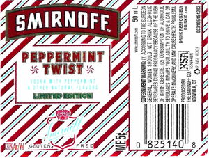 Drink Label: Smirnoff Peppermint Twist (Smirnoff Co., United States of ...