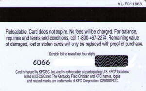 Gift Card: share the taste of KFC (Restaurants, United States of ...