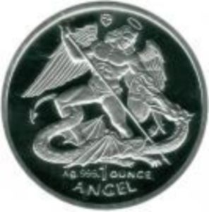 Coin: 1 Angel (Archangel Michael Slaying the Dragon - Silver) (Isle of ...