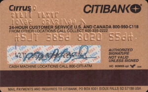 Bank Card: Citibank Gold (Citibank, United States of AmericaCol:US-VI ...