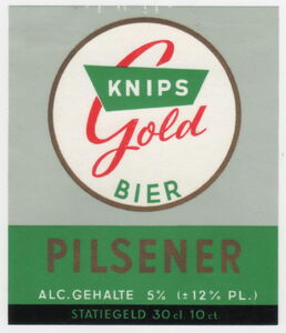 Drink Label: Knips Gold Pilsener (Lindeboom Bierbrouwerij ...