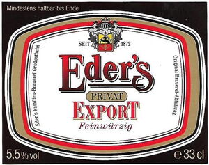 Drink Label: Eder's Export Privat (Eder & Heylands Brauerei, Germany ...