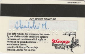 Bank Card: St.George (St. George Bank, AustraliaCol:AU-GM-0015