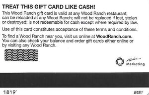 Gift Card: Wood Ranch BBQ (Restaurants, United States of America(Wood ...