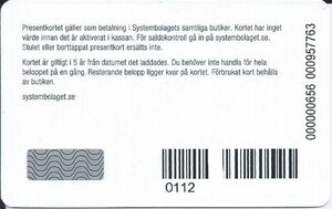Gift Card: Presentkort (Systembolaget, Sweden(Systembolaget) Col:SE ...