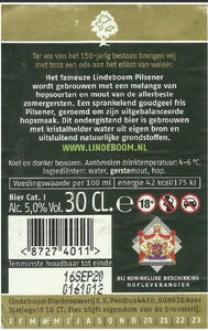 Drink Label: Lindeboom Pilsener (Lindeboom Bierbrouwerij ...