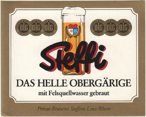 Drink Label: Steffi Das helle Obergärige (Brauerei Franz Steffens, Linz ...